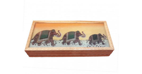 Wooden Gem Stones Encrusted Box