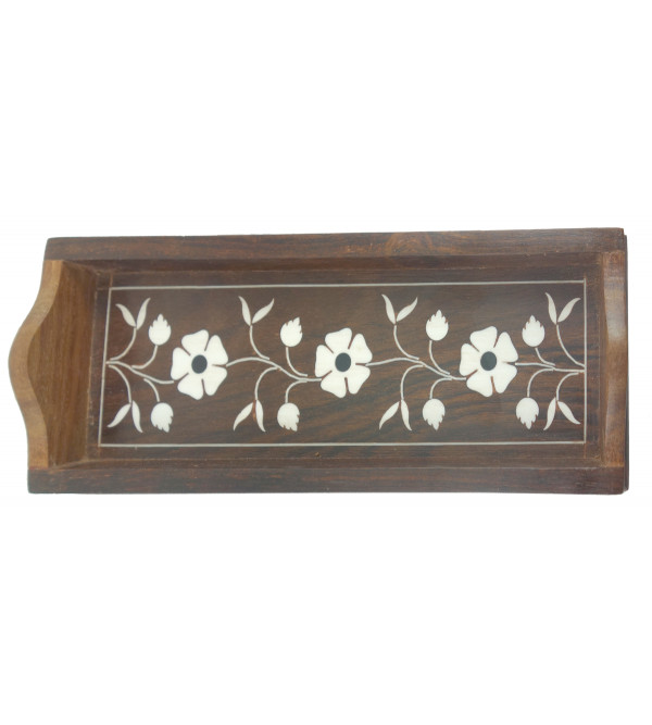 HANDICRAFT WOODEN ACRYLIC INLAY WORK PEN/ PENCIL TRAY SHEESHAM WOOD